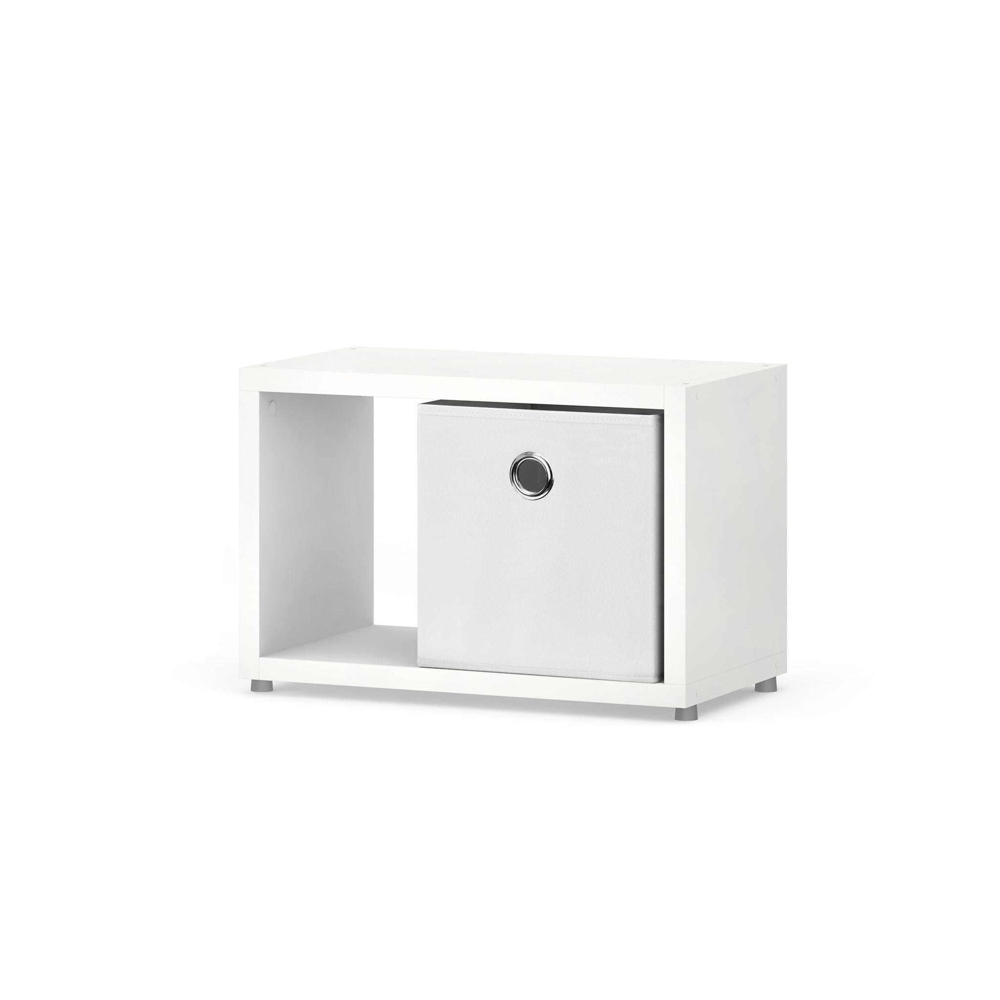 BOON Cube Storage Shelf Rectangular 1x1 Accessorized with White Softbo ...