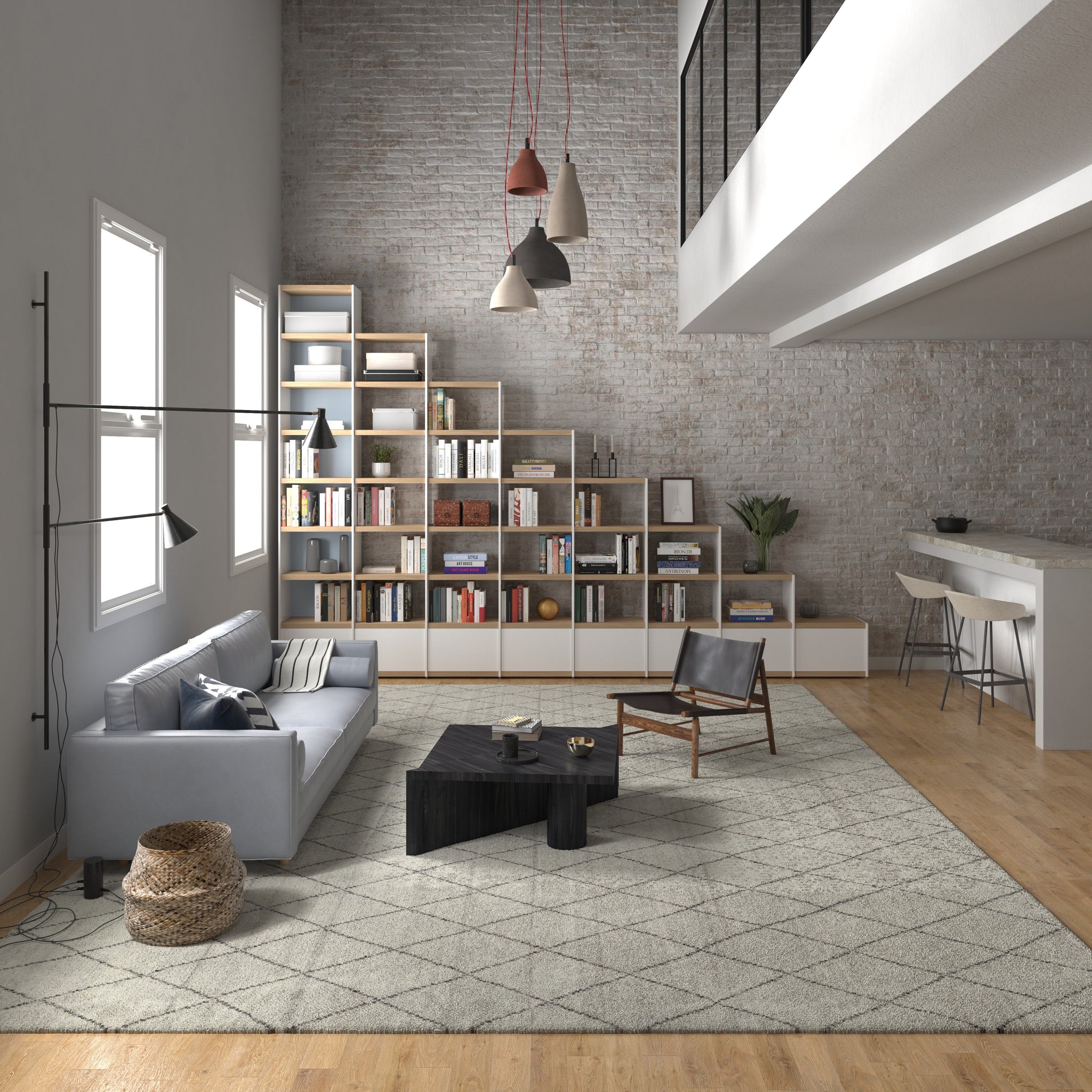 YOMO Modular Bookshelf Step 5x5 Accessorized – Shelf & Co. YOMO Modular Bookshelf Step 5x5 Accessorized – Shelf & Co.
